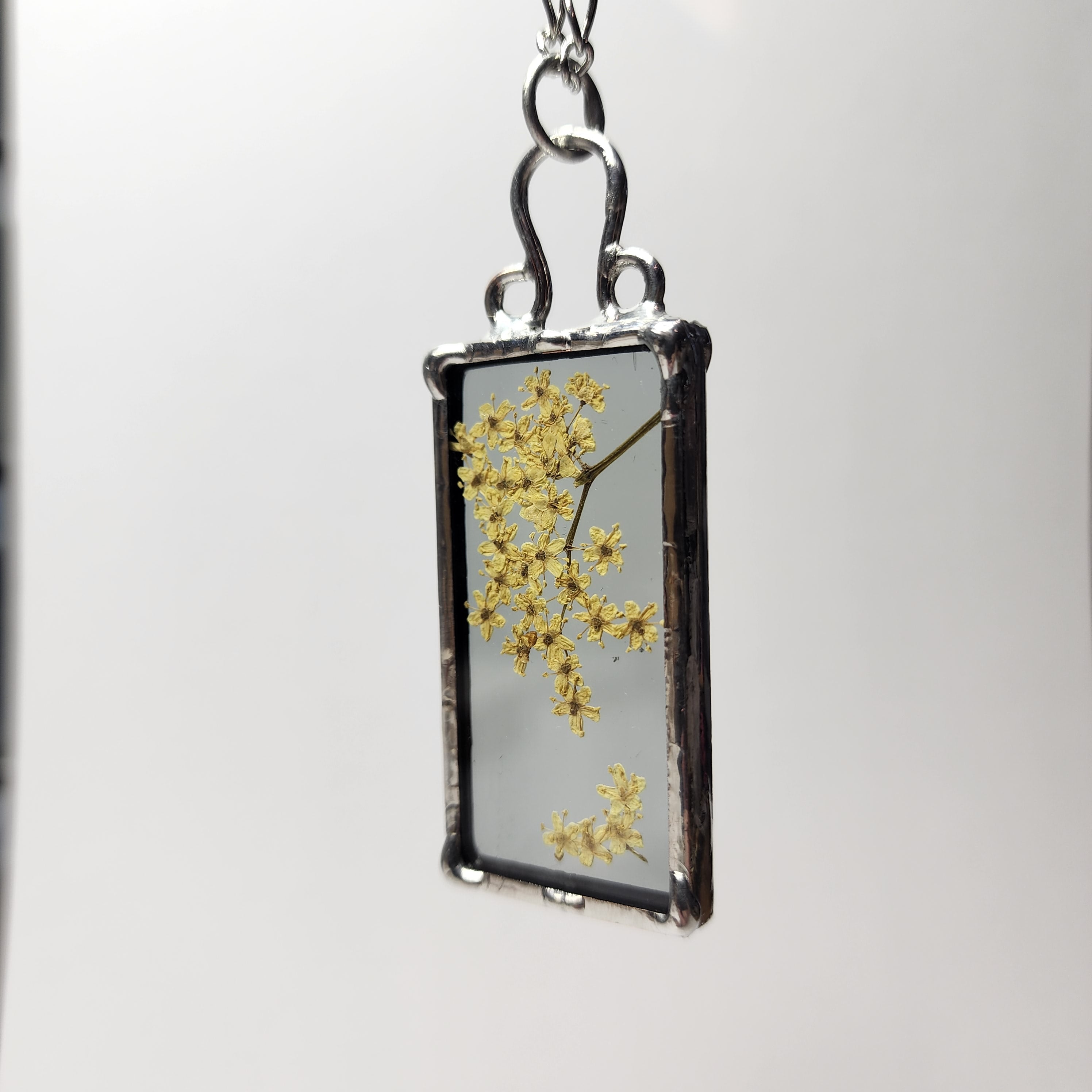 Stained Glass with Dried Yarrow Gray - SOLD – Bayou Glass Arts
