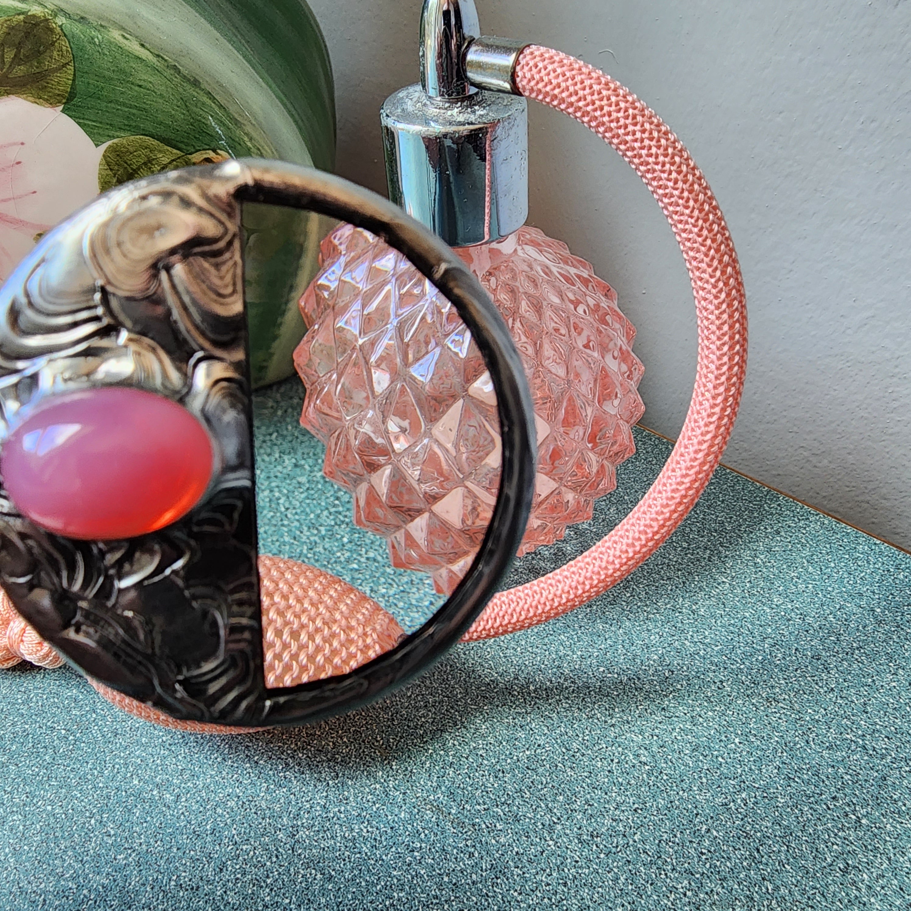 SOLD - Magnifying Glass Pendant with Vintage Pink Glass Inset – Bayou ...