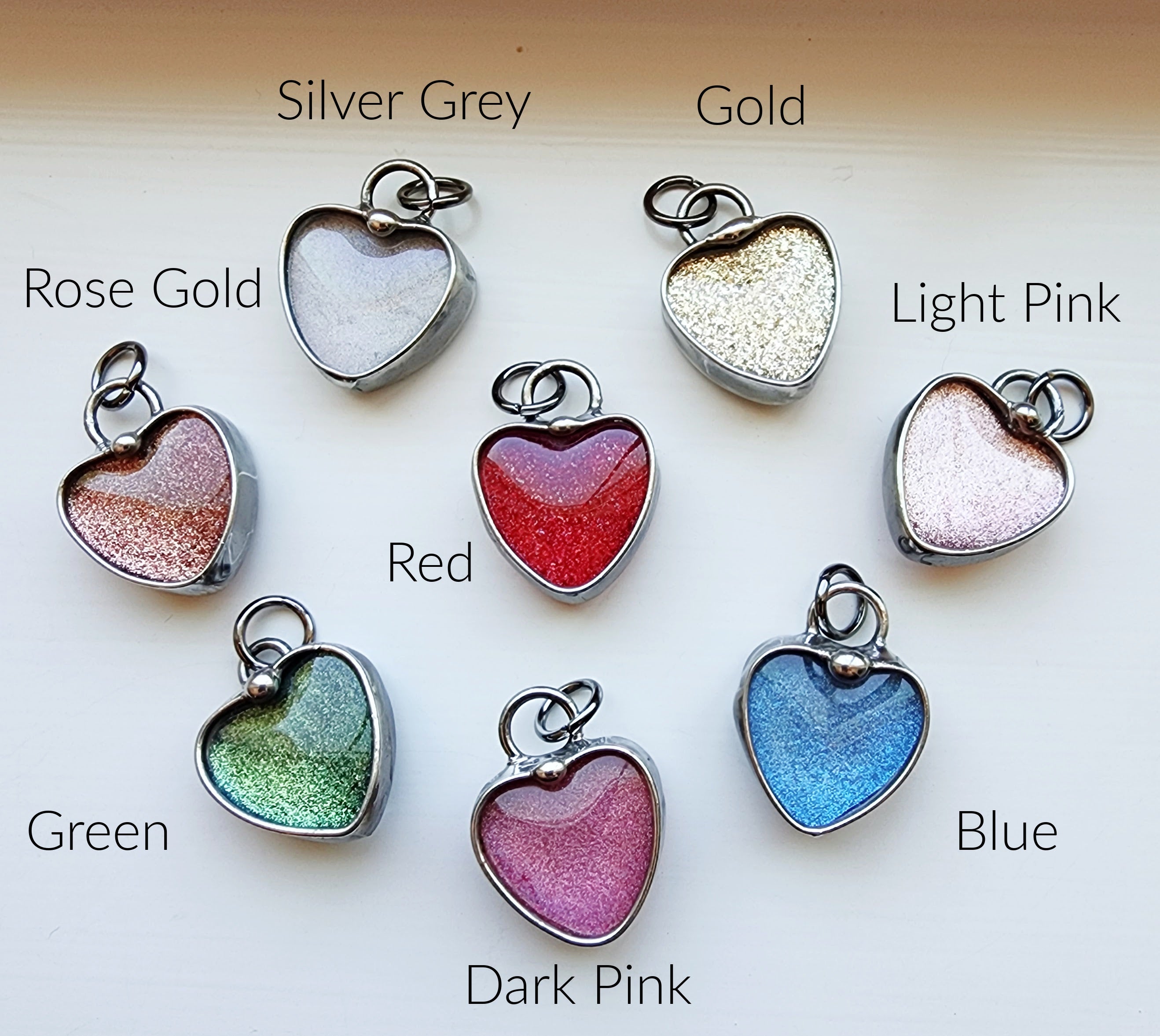 Small Glitter Glass Heart Charm | Bayou Glass Arts
