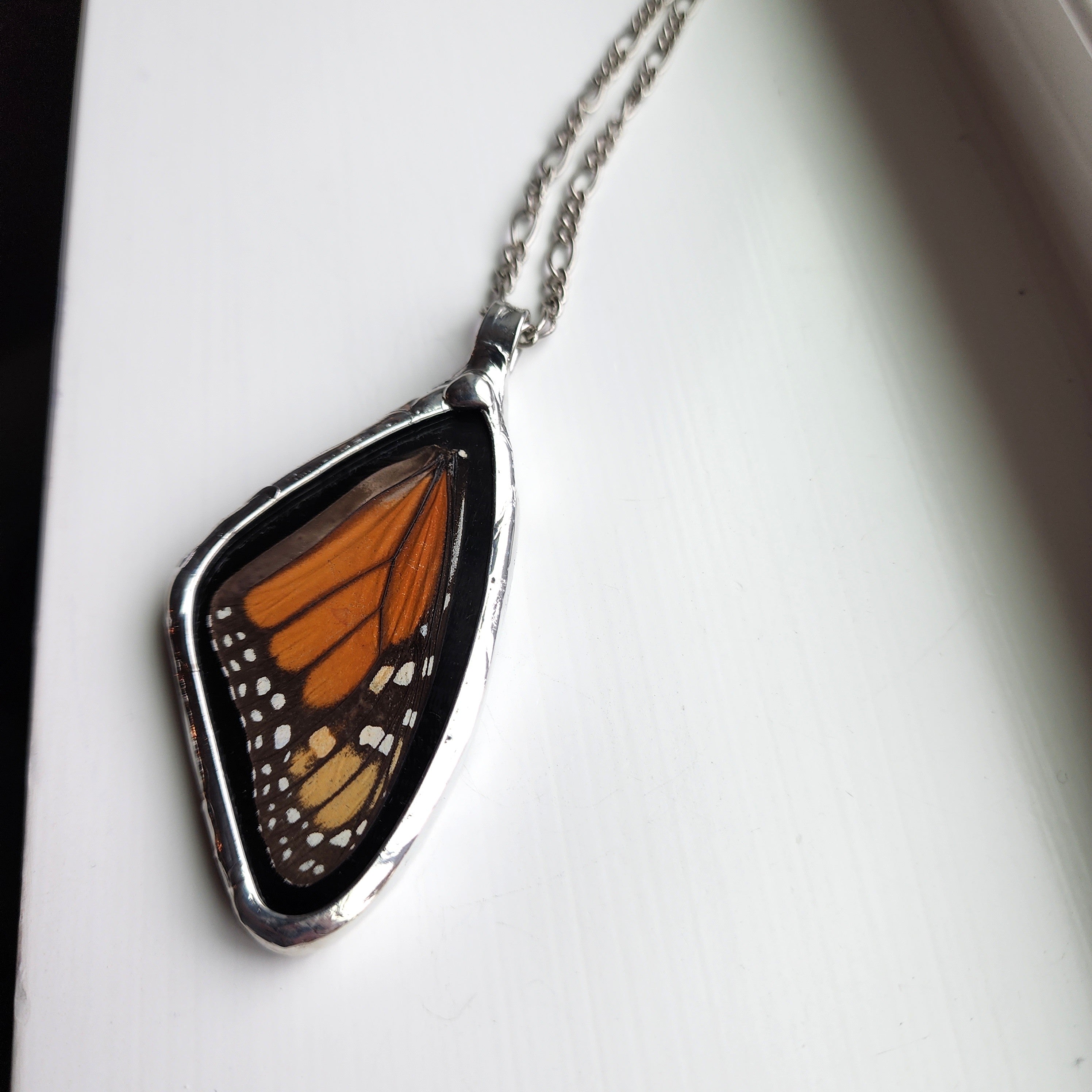 Handmade Stained Glass Butterfly Wing Necklace | Bayou Glass Arts