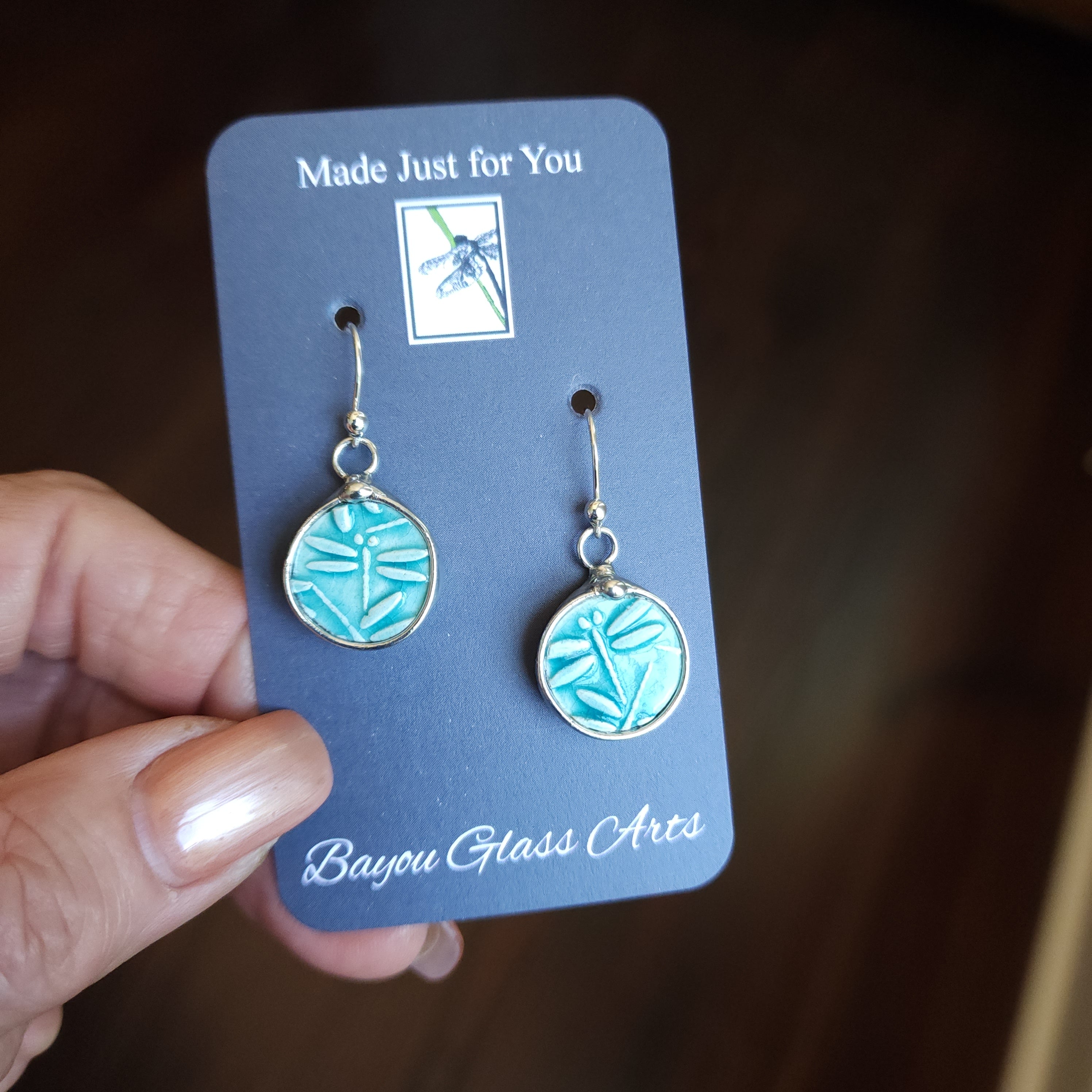 Handmade Ceramic Dragonfly Jewelry Set | Bayou Glass Arts