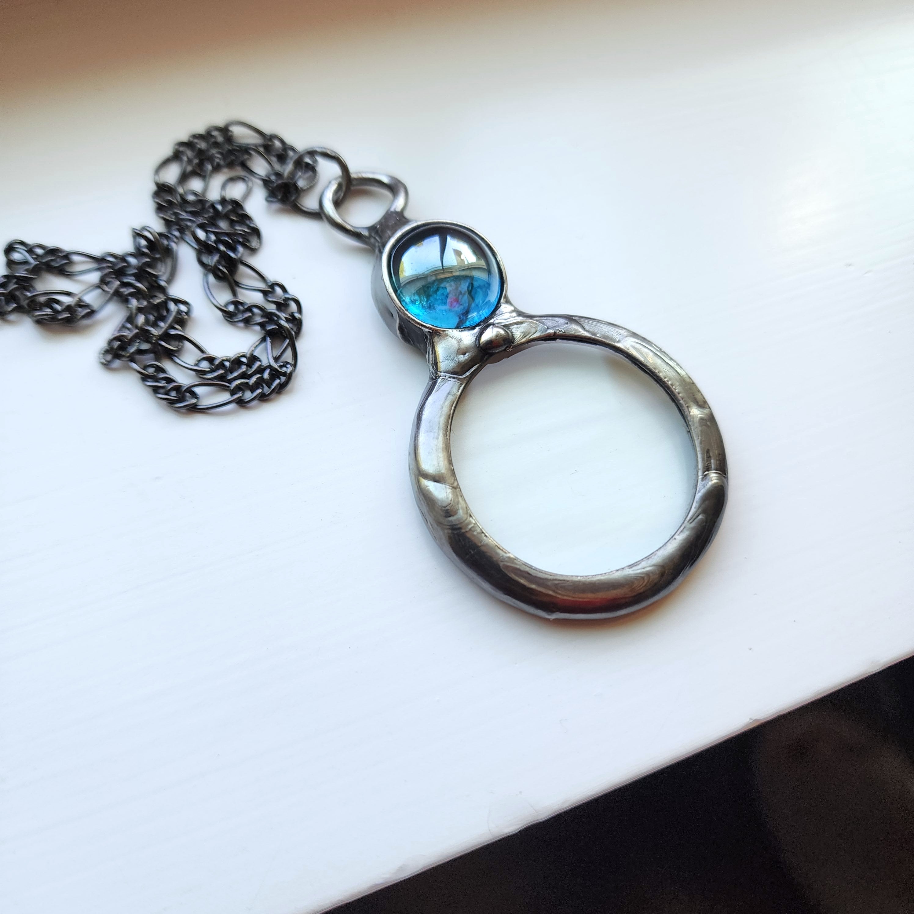 Handmade Small Magnifier Pendant Necklace | Bayou Glass Arts