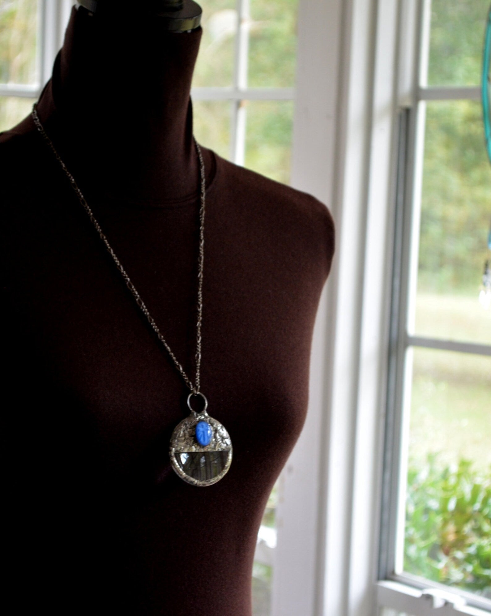 Magnifying Glass Necklace with Cross Inset – Bayou Glass Arts