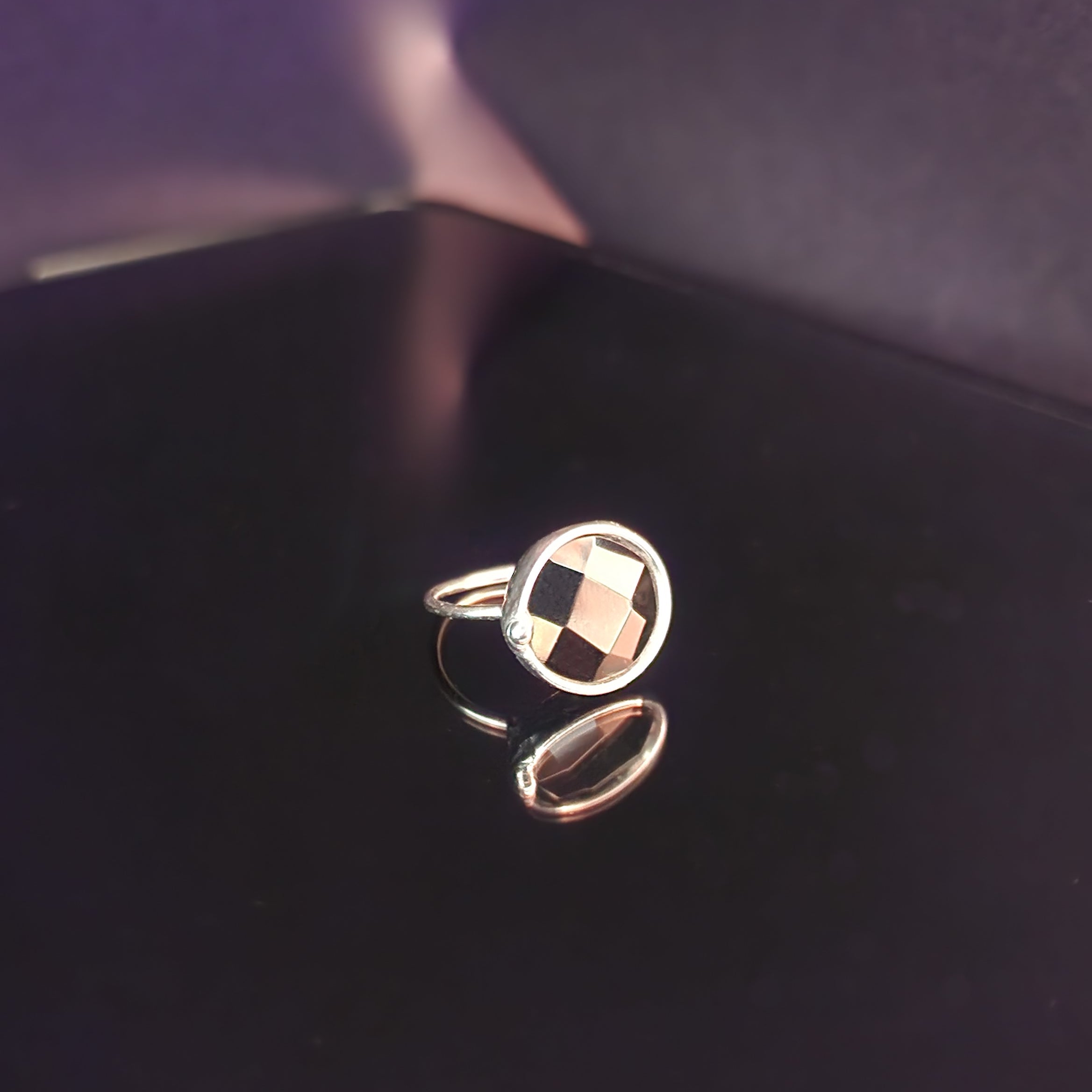 Handmade Black Glass Faceted Ring | Bayou Glass Arts
