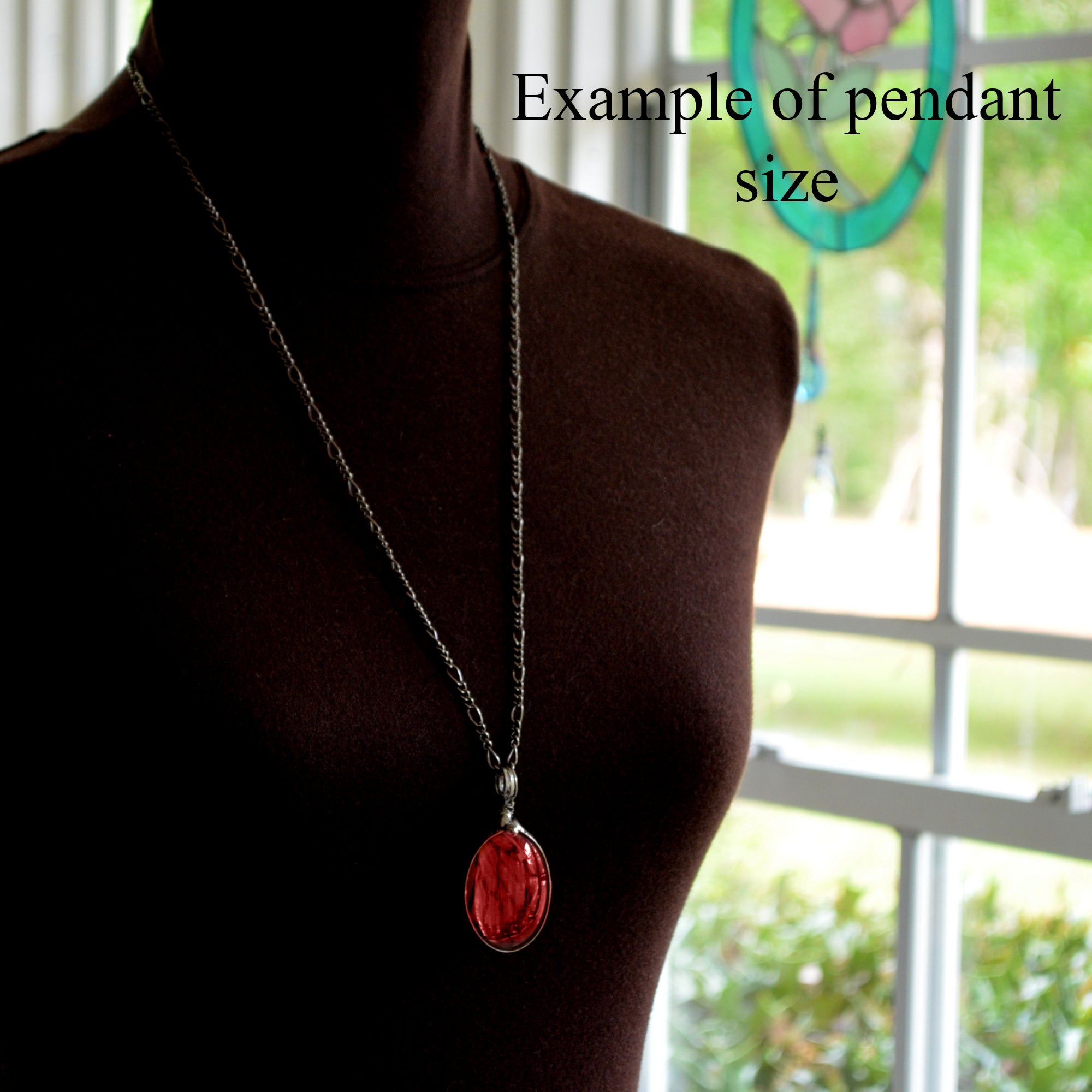 Handmade Large Red Rose Pendant | Bayou Glass Arts