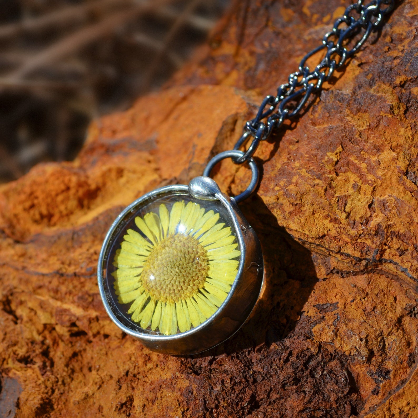 Handmade Round Aster Pendant | Bayou Glass Arts