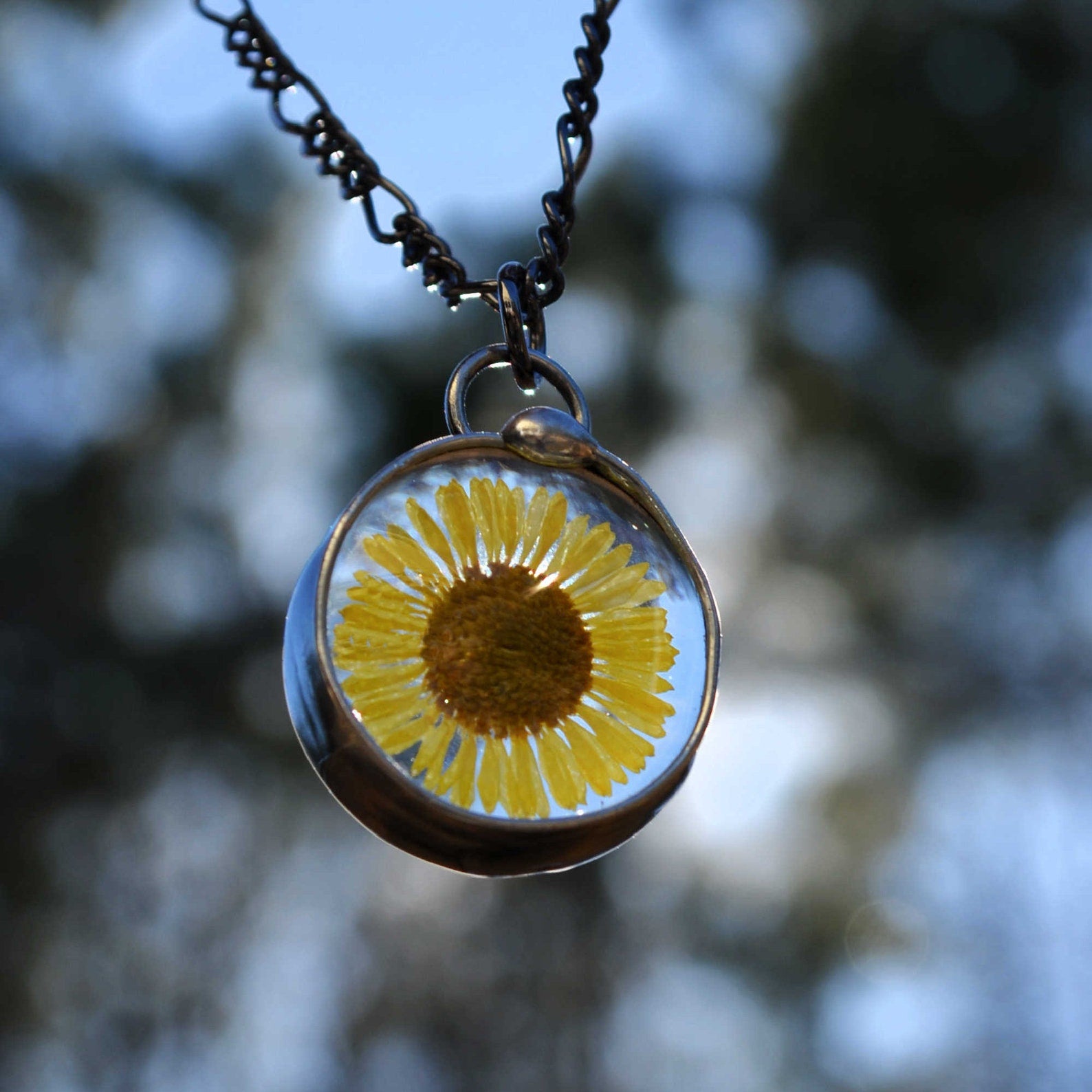 Handmade Round Aster Pendant | Bayou Glass Arts